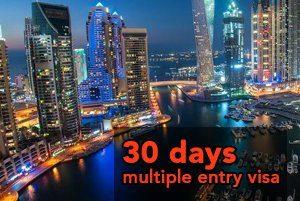 30 Days and 60 Days Multiple Entry Visa Cost for Dubai, UAE